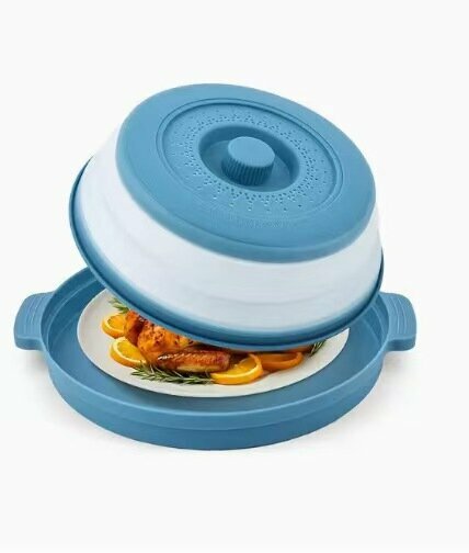 Крышка для СВЧ, с корзиной для слива, термопластичная резина, диаметром 27 см, черное