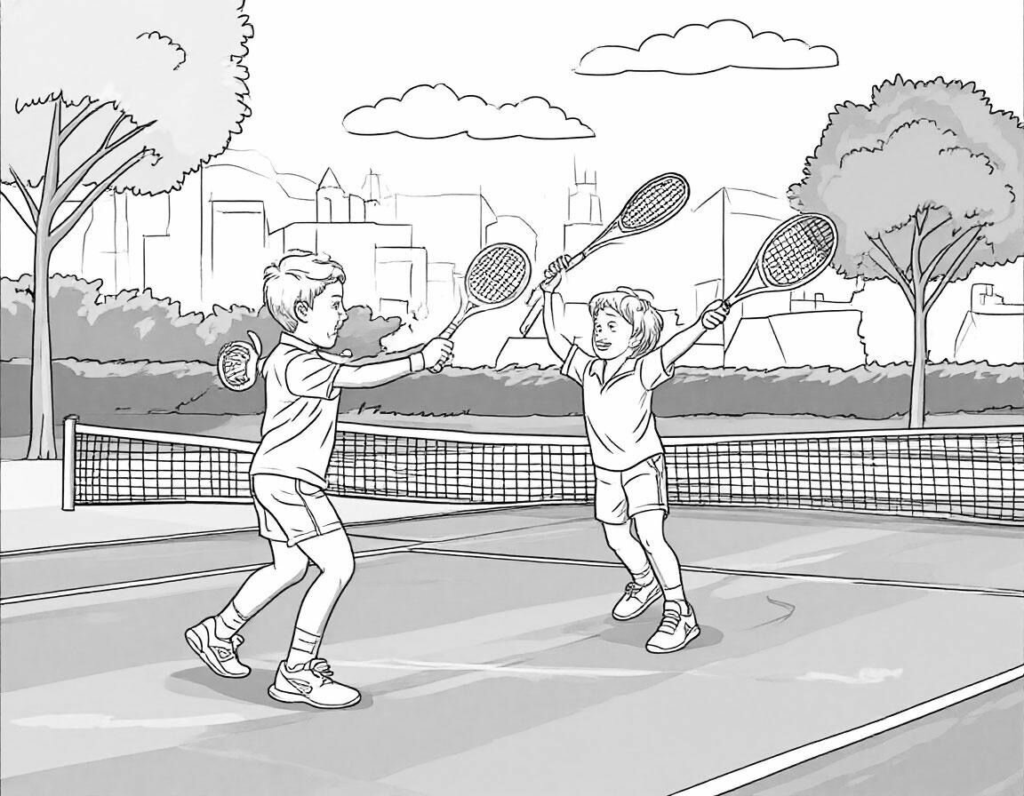 Набор детских раскрасок "Большой теннис", плотная бумага формата А4, 10 шт, от 1 года
