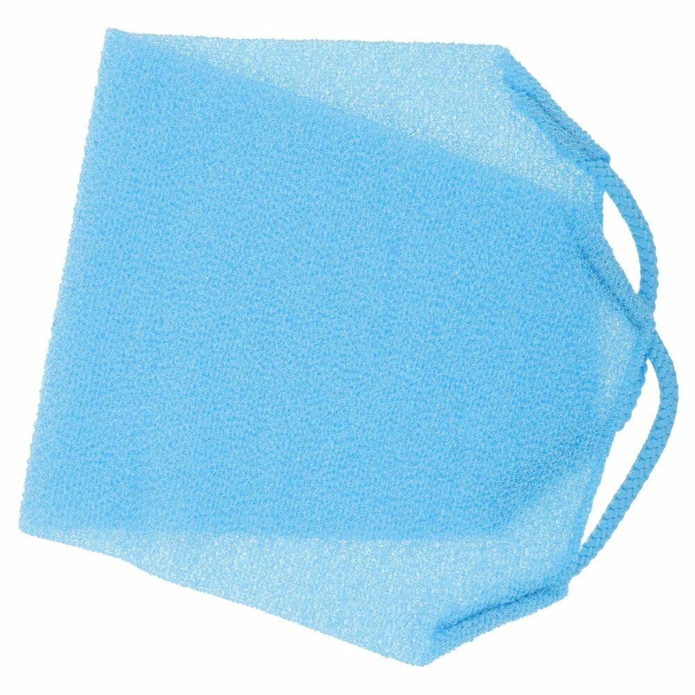 Двухсторонняя полиэстеровая мочалка для душа синего цвета, для ухода за кожей