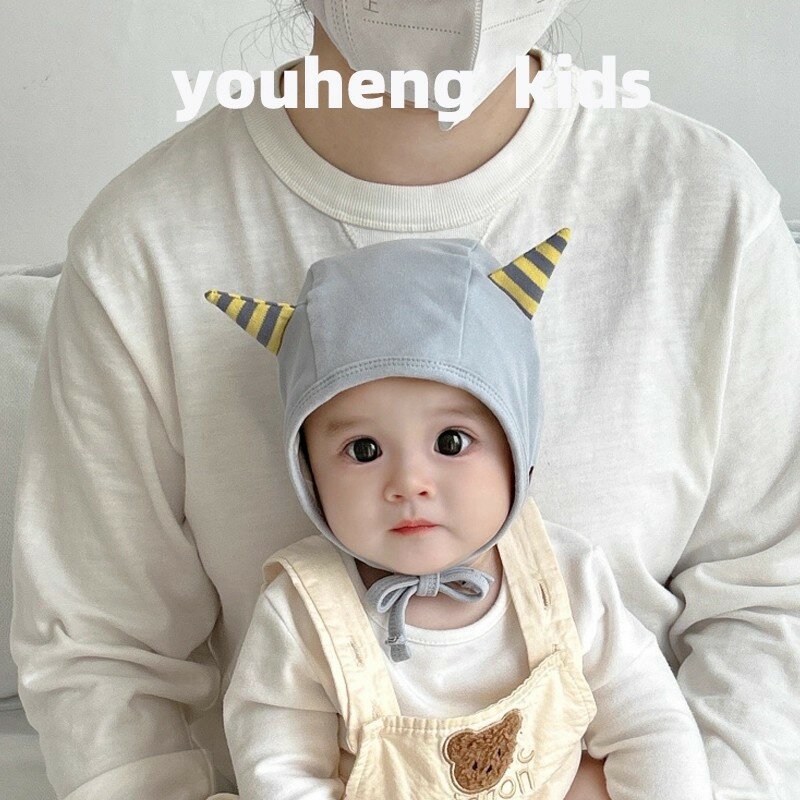 Детская мультяшная шапка с ушками кролика для весны и осени, супер милая шапка для мальчиков и девочек 3-6 месяцев, осенняя и зимняя шапка Баотоу