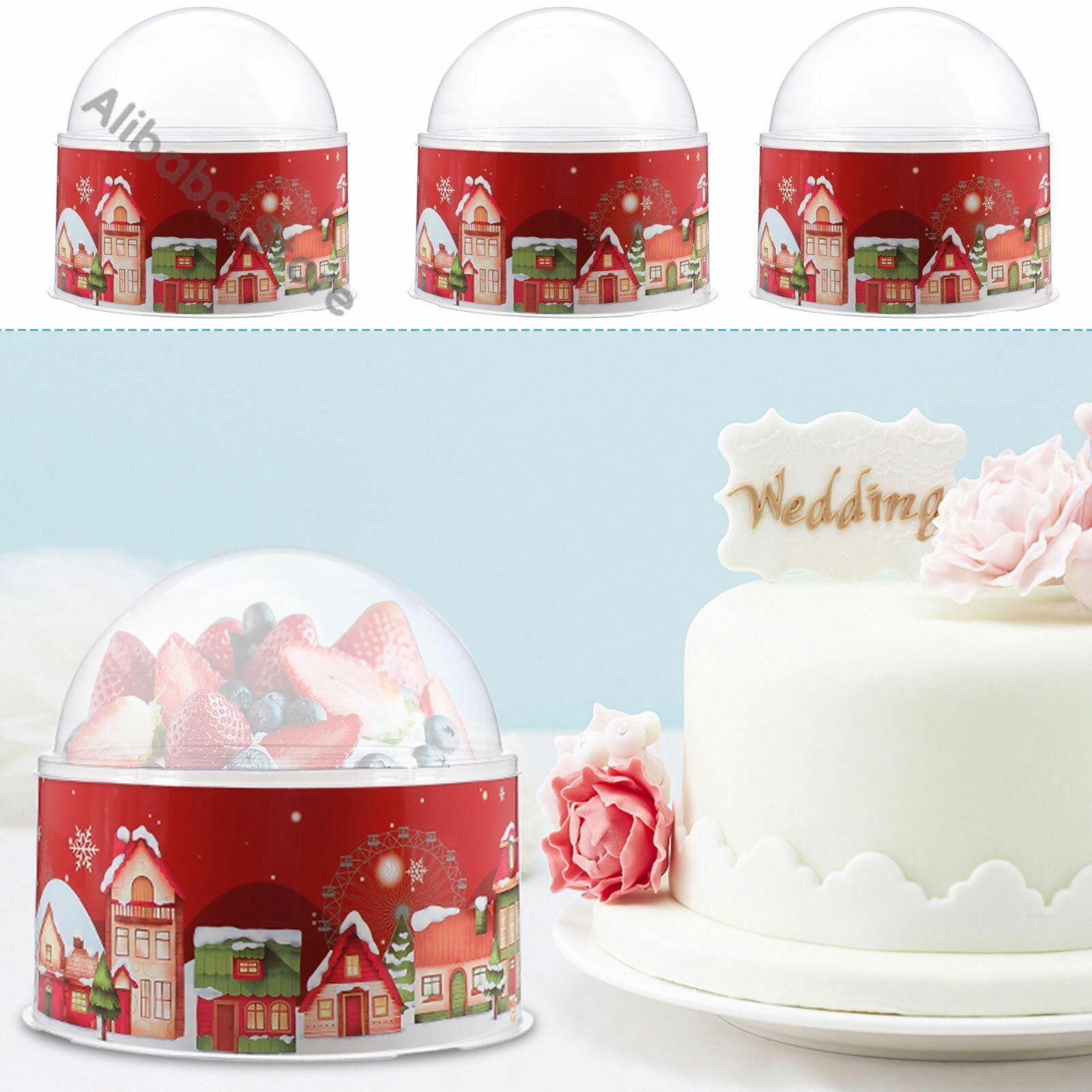 Коробки Для Мусса, 5 Комплектов, Красные, Из Бумаги, Экологичные, Для Защиты Тортов