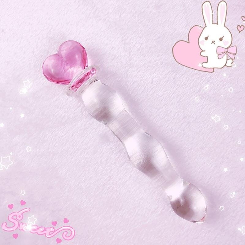 Волшебная палочка для массажа, анальный стимулятор, стеклянная палочка в форме сердца, стеклянная палочка, секс-игрушки, SM, мастурбация, кристальная палочка
