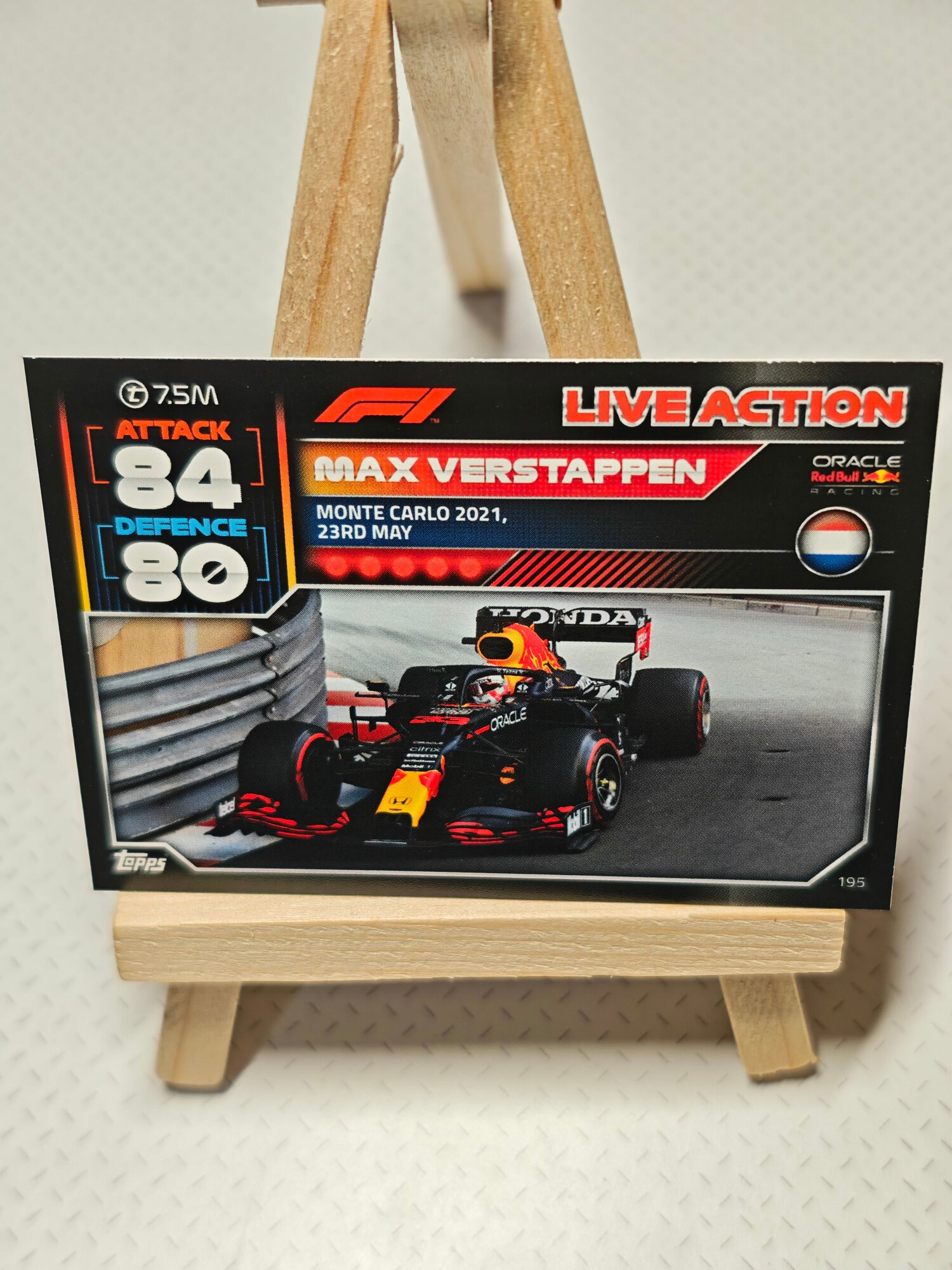 Коллекционная карточка Topps F1 Turbo ATTAX в горизонтальном стандартном формате