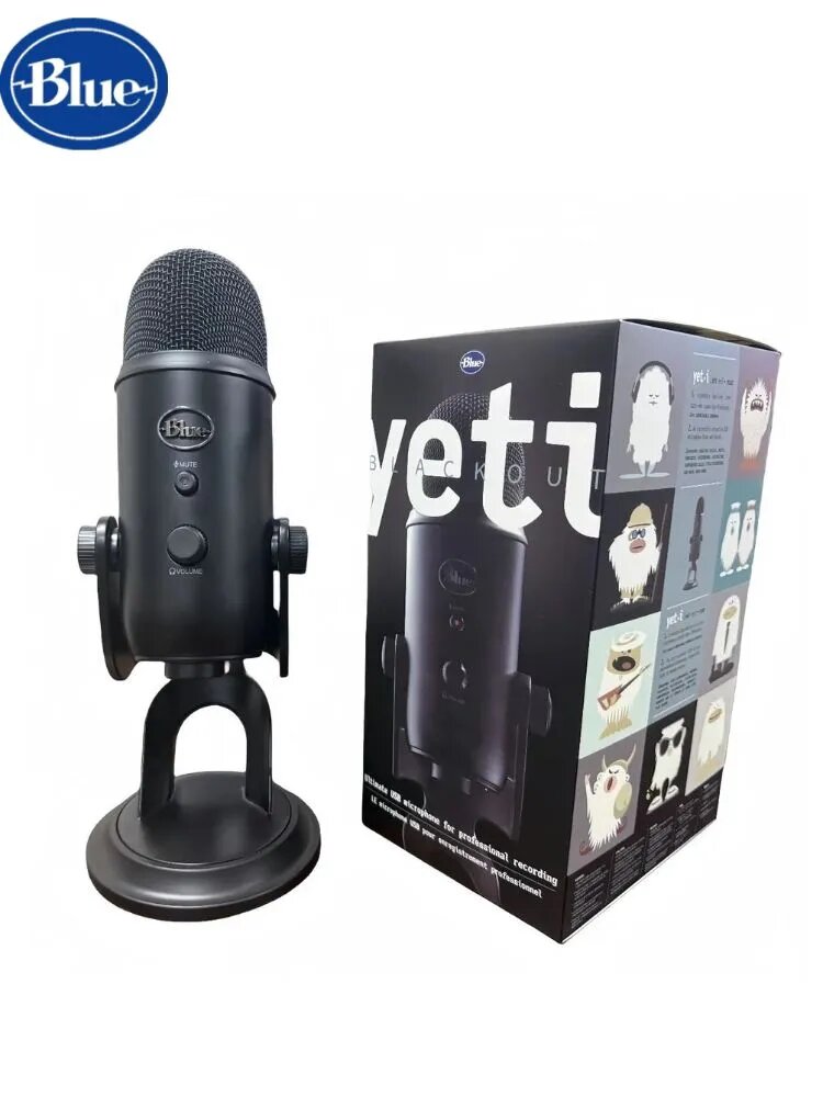 Blue Микрофон Микрофон студийный Blue Yeti, черный, черный