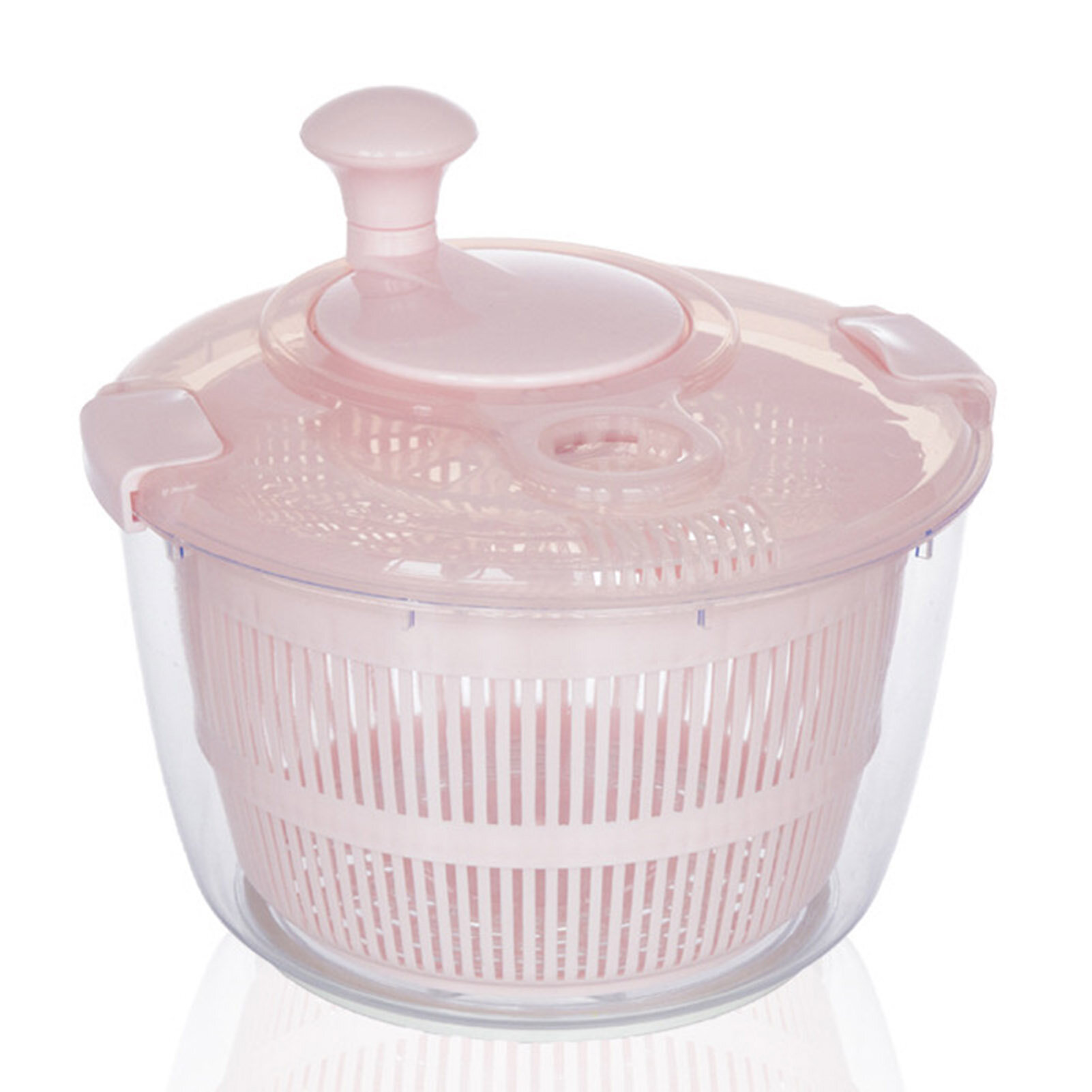 Салатный спиннер для сушки фруктов и овощей, корзина для мойки, стока и хранения, термостойкий посудный инструмент для кухни, розовый цвет, объем 5 л, материал PP, размер 24*22 см, комплект из 1 штуки