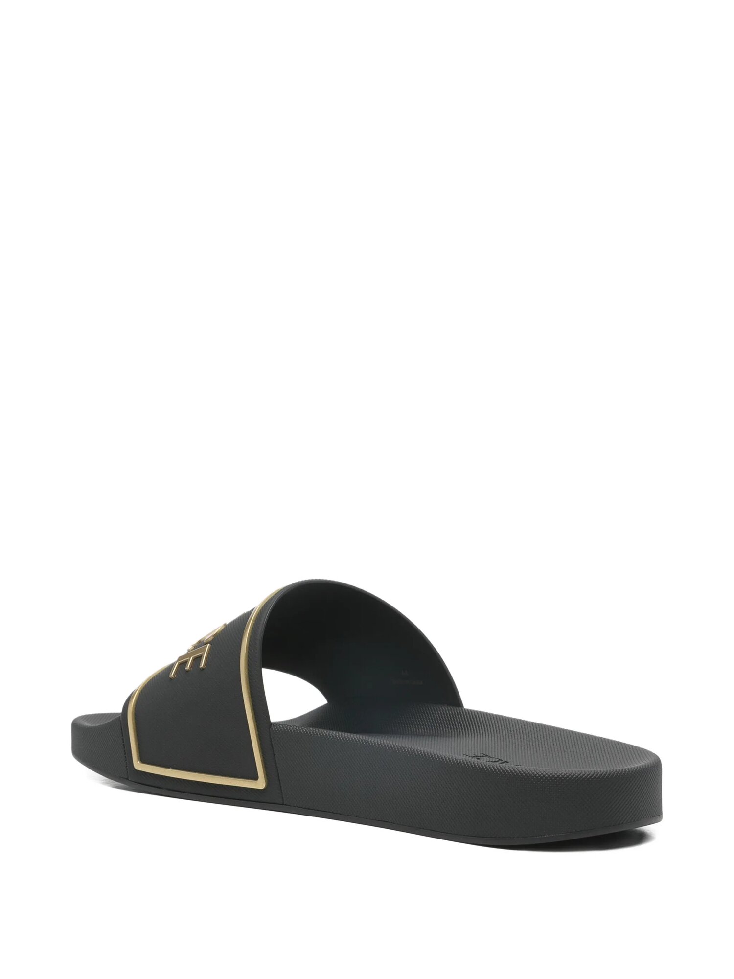 Шлёпанцы Versace Logo-embossed slides, размер 47, black/black — фото 1