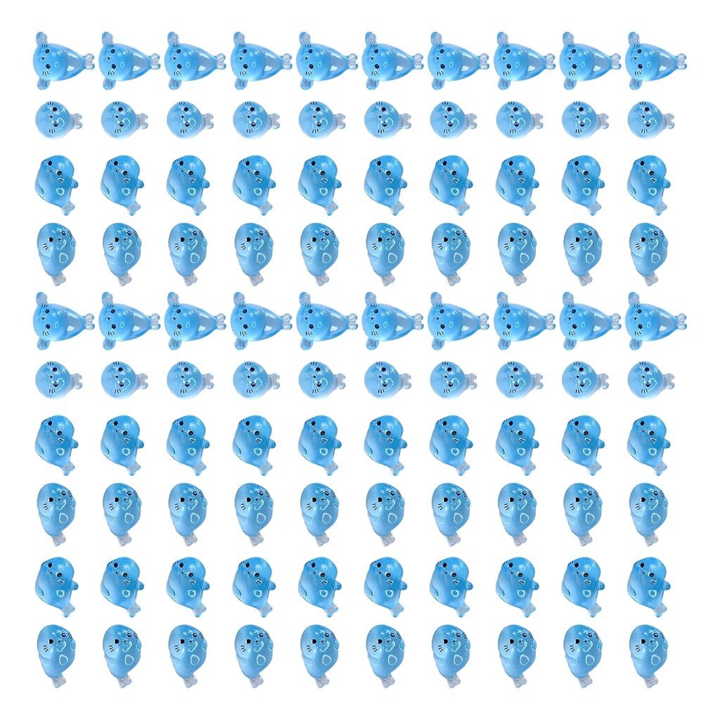 Упаковка из 100 Светящихся в Темноте Миниатюрных Фигурок Тюленей Для Домашнего Декора В Океанской Тематике, Поделки из Смолы, Аквариумы, Украшения