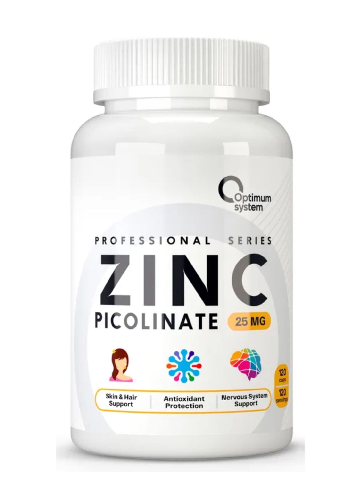 Optimum System Zinc Picolinate 25 мг 120 капсул