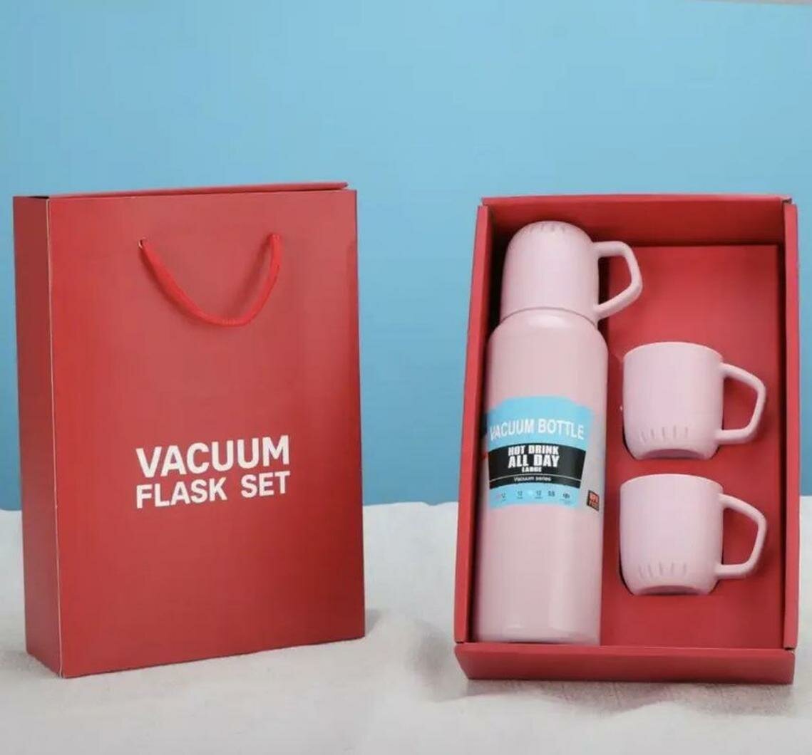 Термос Крышка-чашка, Отверстие для питья, Непроливайка, 0.5 л, с 3 кружками. Набор