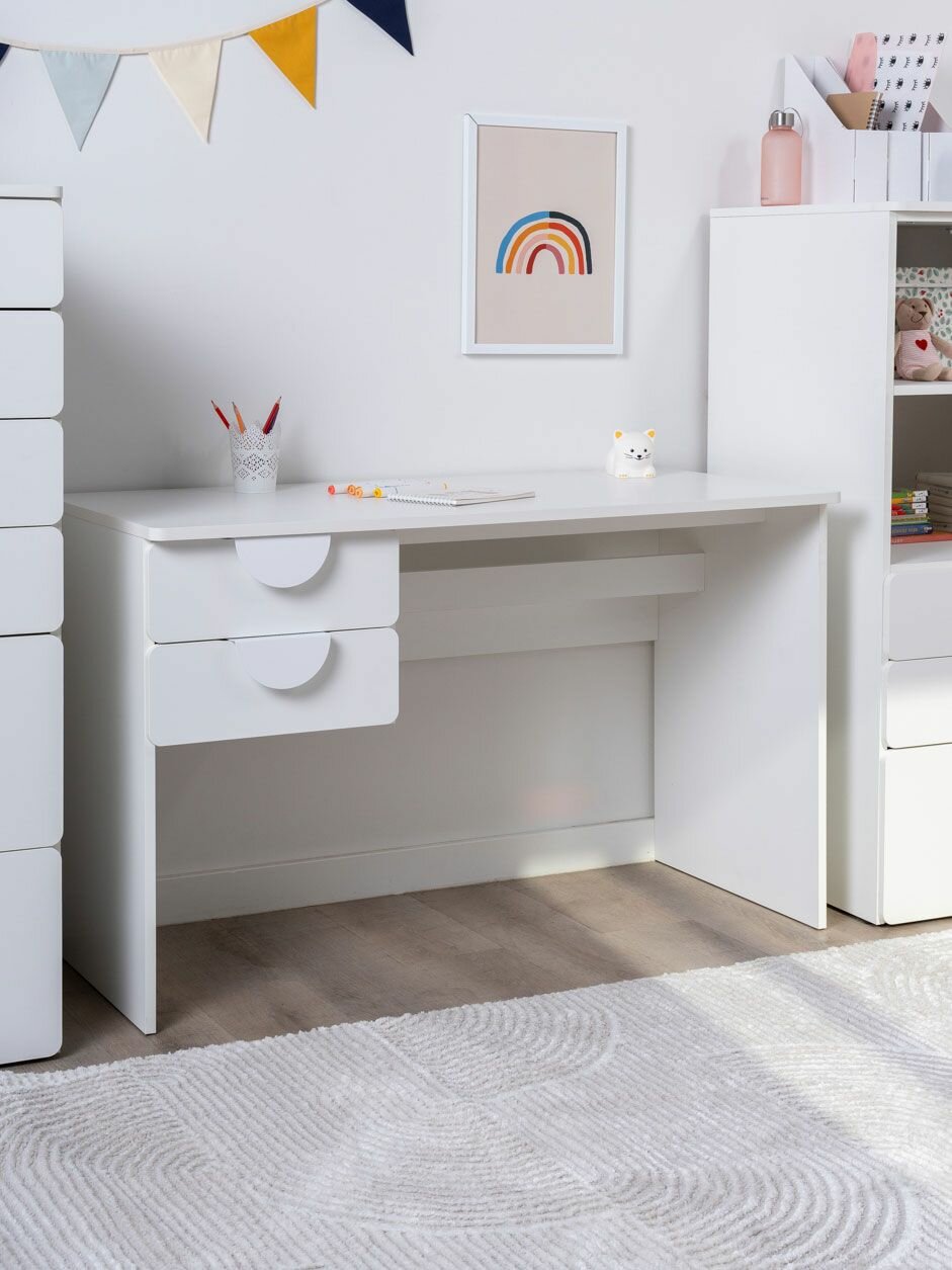 Детский компьютерный, письменный стол Пикси с ящиками, 120х57х75 см, Робкий подснежник