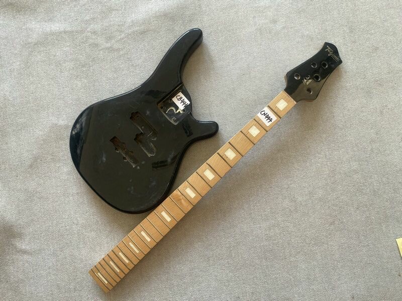 5-струнная бас-гитара DIY комплект CN444/CB444, фиолетовый корпус + готовая шея, полный набор для сборки (аксессуары в комплекте)