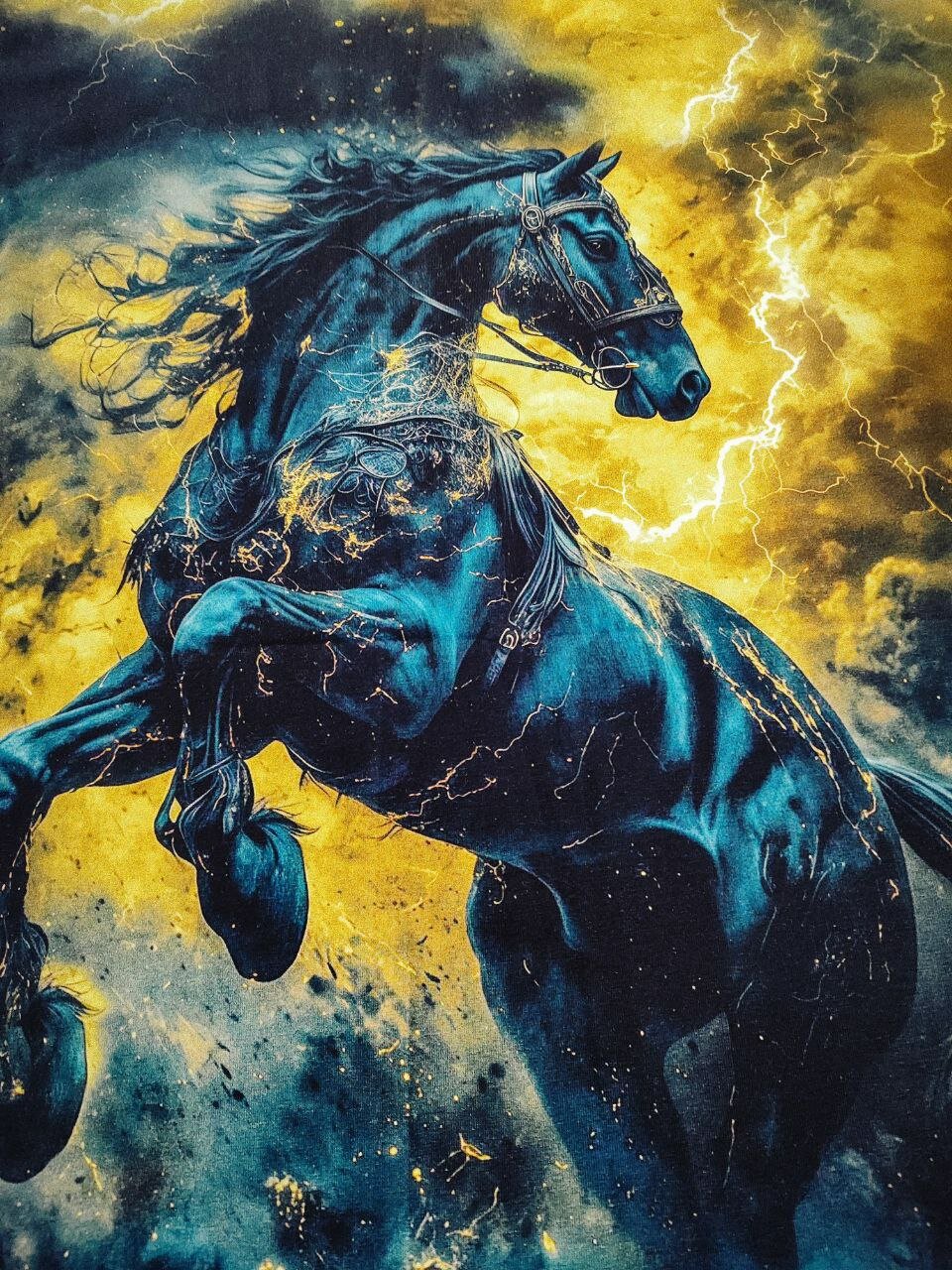 Кулирка с лайкрой "конь молния", купон высотой 0,8м и ш. 1,8м, компакт пенье