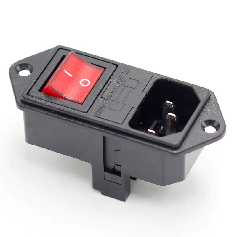 Розетка ONEGOL IEC320 C14 10А 250В с предохранителем