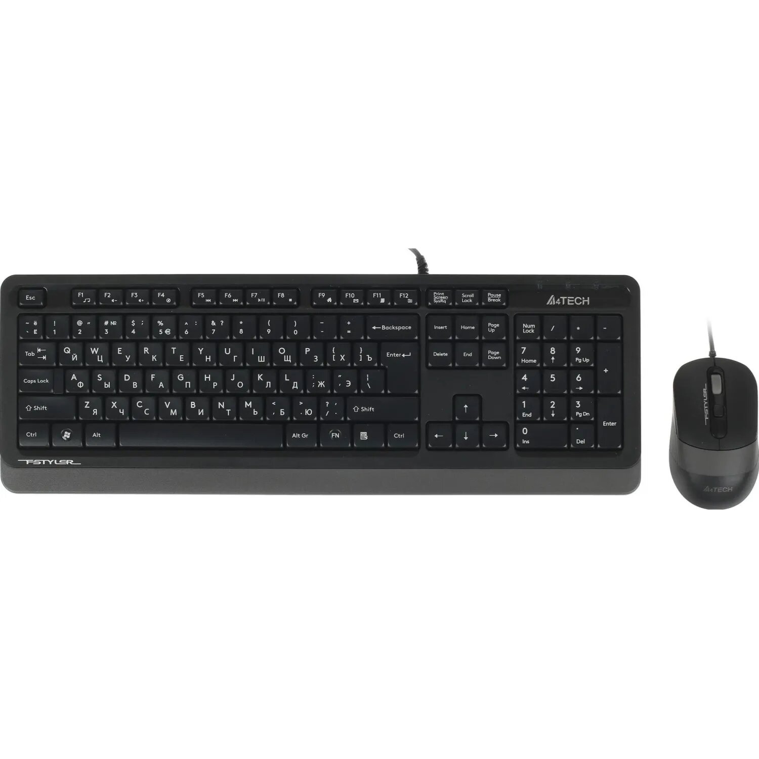 Набор клавиатура+мышь A4Tech Fstyler F1010 GREY, черный/серый, USB Multimedia