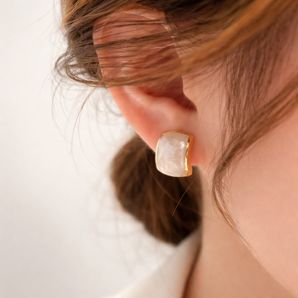 Серьги пусеты, эмаль