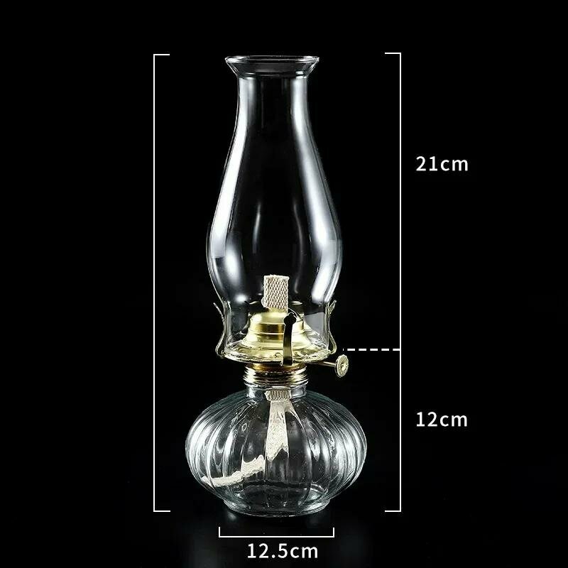 Лампа стеклянная L888-2 ваза для масла старинная керосиновая фонарь чувства декоративные украшения атмосфера ностальгия (L888-2-основа тыквенного типа [имитация золотой лампы]) для спорта на открытом воздухе альпинизма кемпинга без электроснабжения