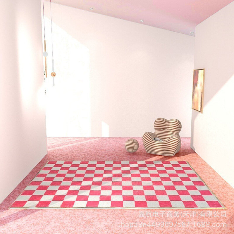 ⭐Современный простой ковер с имитацией кашемира в клетку для гостиной и кабинета, легко чистящийся коврик для пола, устойчивый к грязи коврик для спальни⭐