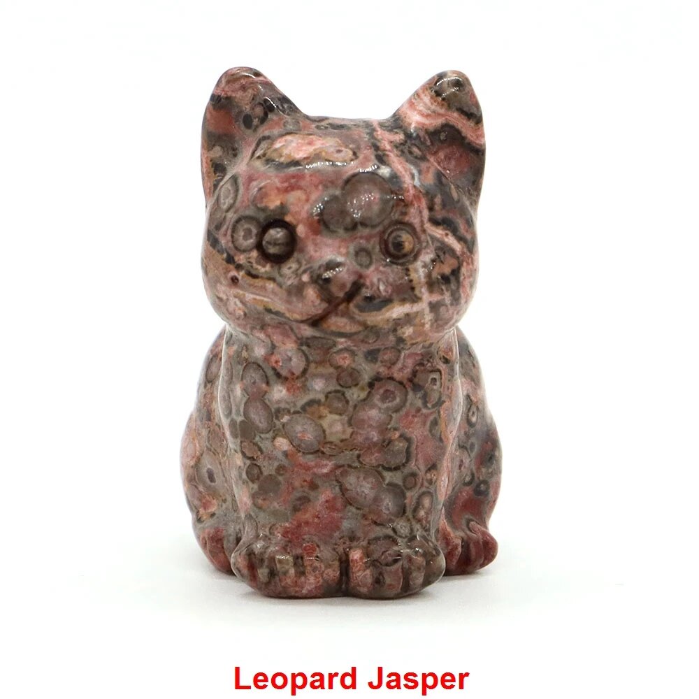 1,5 "Симпатичная статуя кота, натуральные камни, целебный кристалл, фигурка животного, Рейки, драгоценный камень, ручная резьба, украшение для дома, комнаты, подарки