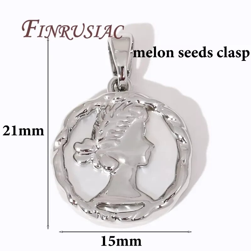 Подвеска FINRUSIAC, 21х15 мм, Родий, 1 шт.