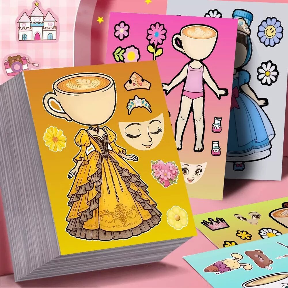 Новые наклейки для творчества «Балерина: Горы и моря» — развивающая игрушка-наклейка для детей «Мисс Капучино» Классика