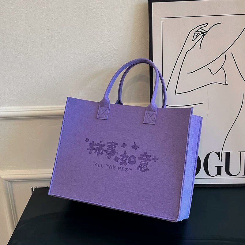 Сумка из фетра, красная сумка, сумка с индивидуальным логотипом, подарок, большая вместимость, сумка-тоут, ручная сумка, подарочная сумка для покупок