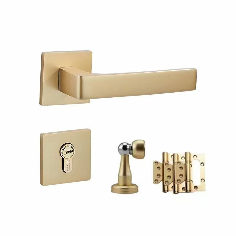 Золотой дверной замок для внутренней спальни, набор дверных замков в американском стиле, магнитный бесшумный дверной замок, ручка для деревянной двери