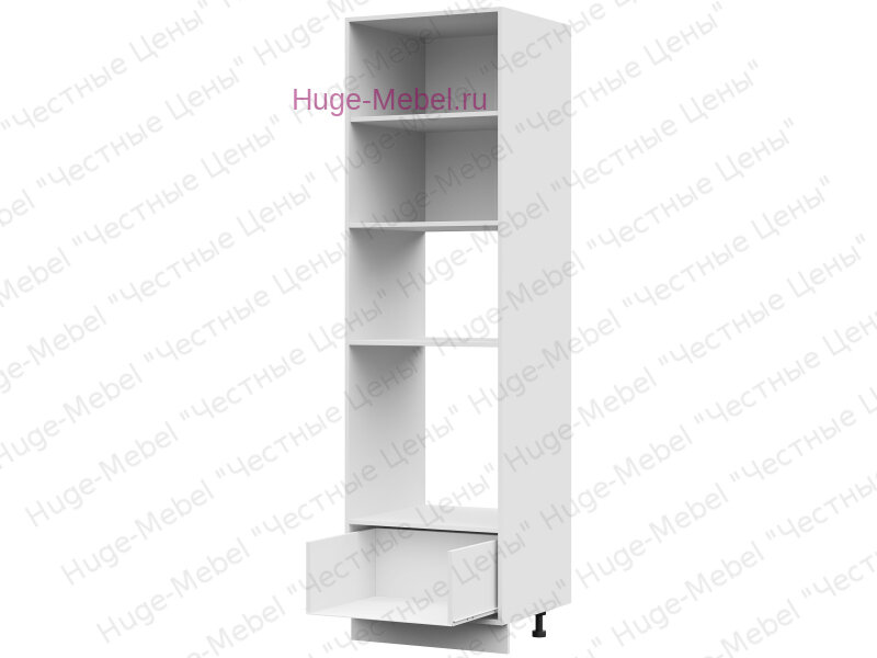 Корпус кухонного пенала для встраиваемой техники 600х2140 ПВ (белый) Huge Mebel Кухонные шкафы Без фасада. Ширина 600 Высота 2140