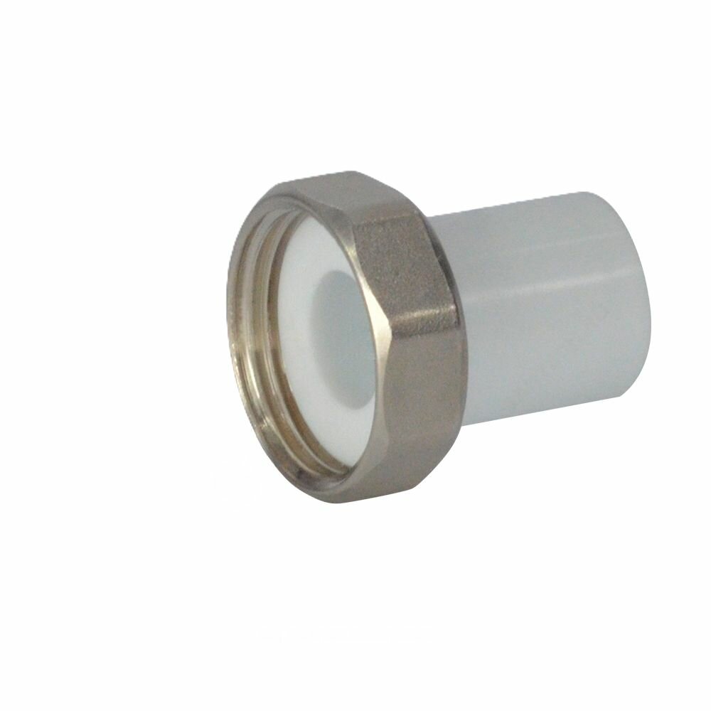 Штуцер PP-R комбинированный белый Дн 32х1 1/4" с накидной гайкой VALFEX 10136032