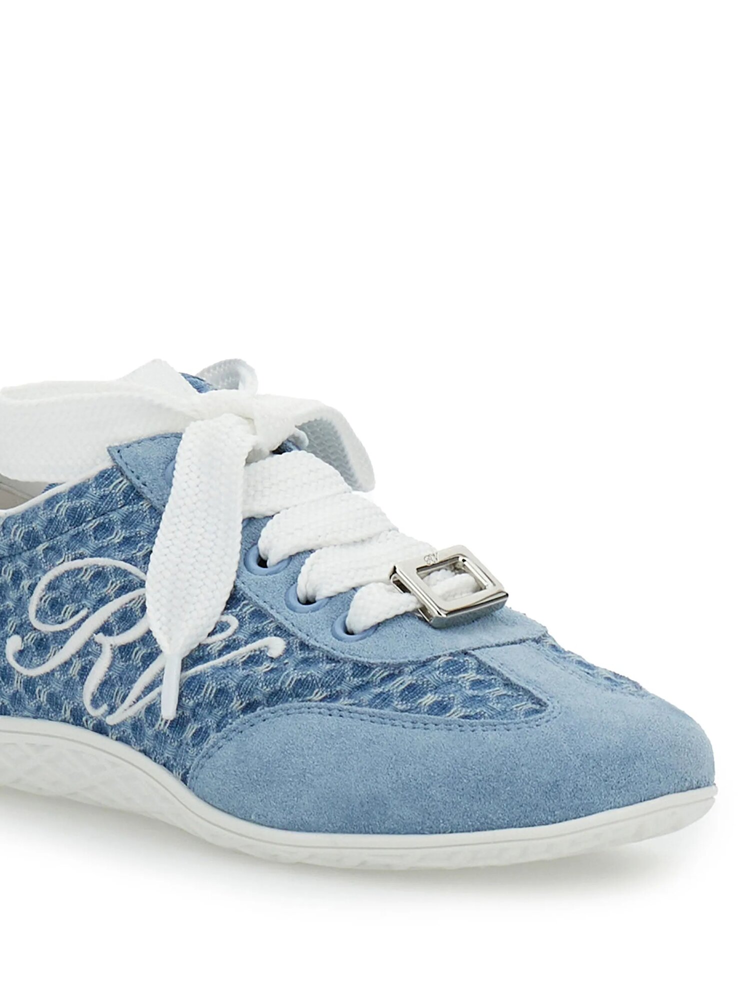 Кроссовки Roger Vivier Logo-appliqué sneakers, размер 36, blue — фото 1