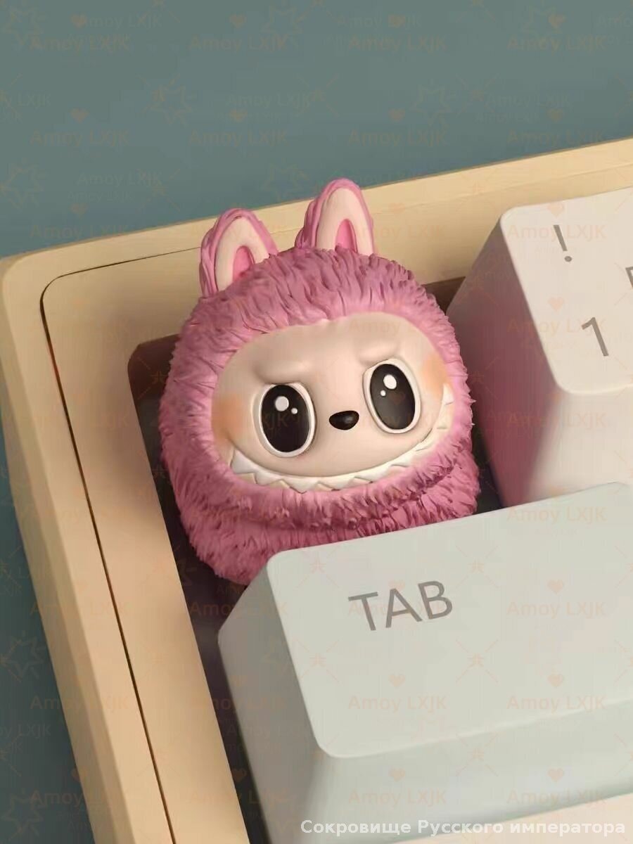 Кейкапы для механической клавиатуры-Лабубу, смоляной кейкап ручной работы, Стиль C, розовый