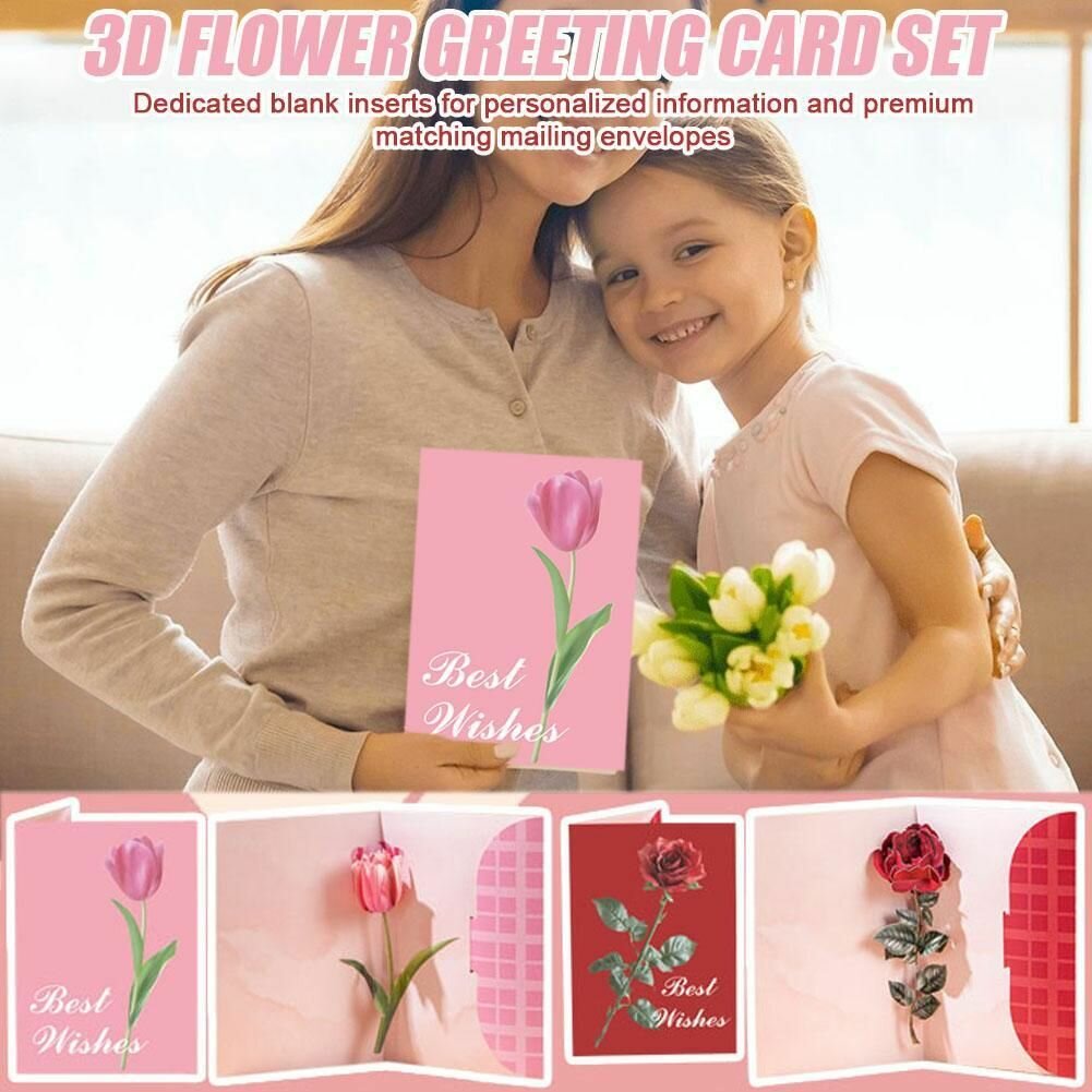 Трехмерная поздравительная открытка с объемными цветами для праздников
