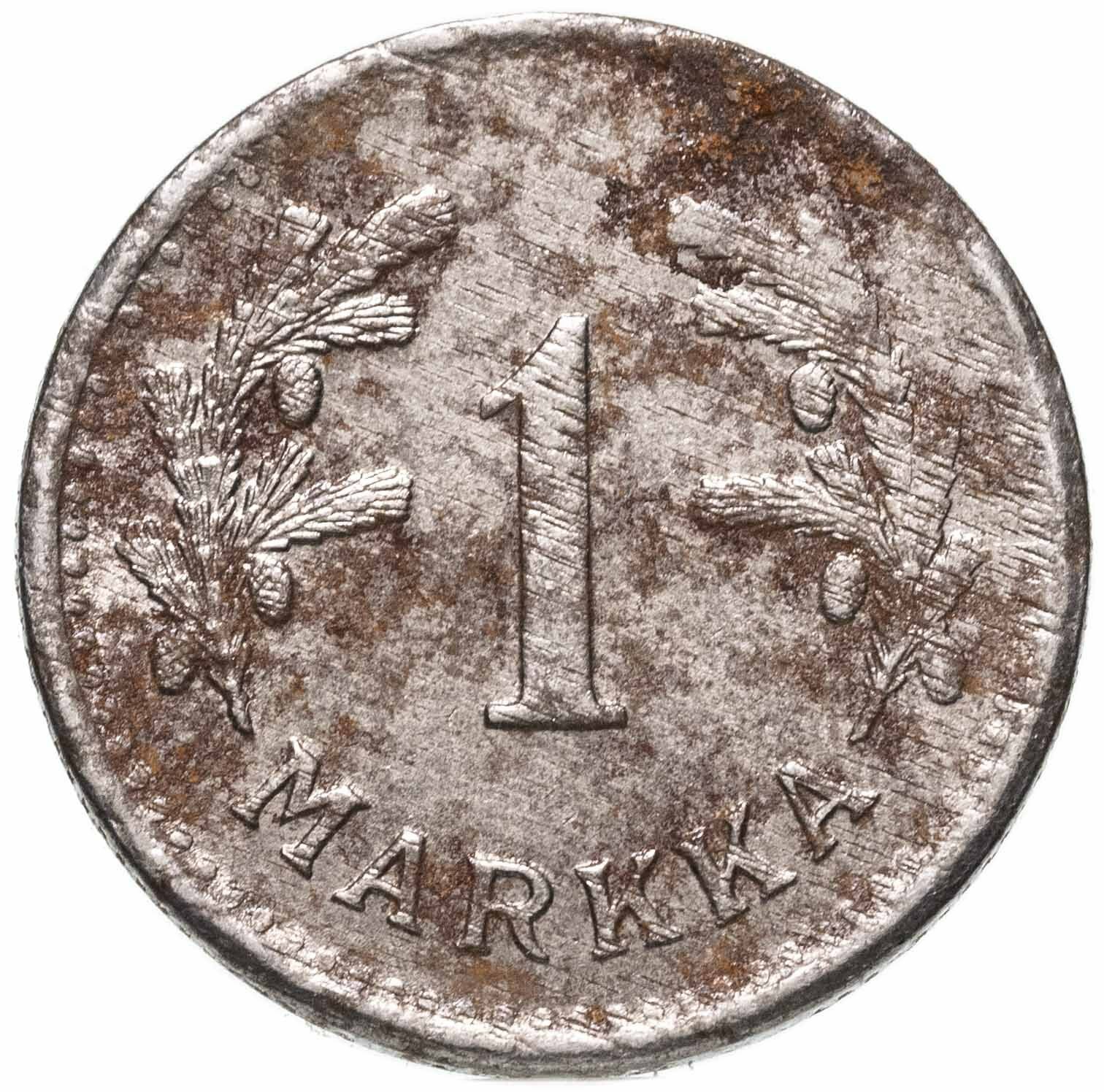 Финляндия 1 марка markka 1945, Сталь, в сохранности VF