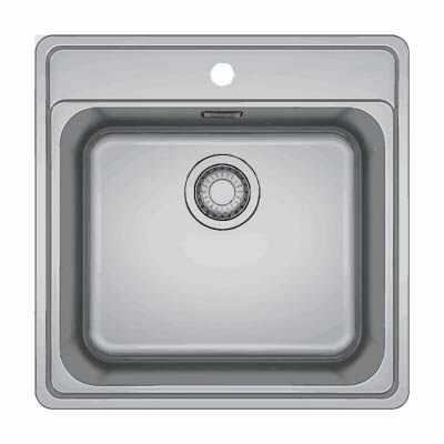 Franke ВСX 610-51 TL мойка для кухни из нержавеющей стали AISI 304, 51х51 см, установка на столешницу, стоп-вентиль и скрытый перелив