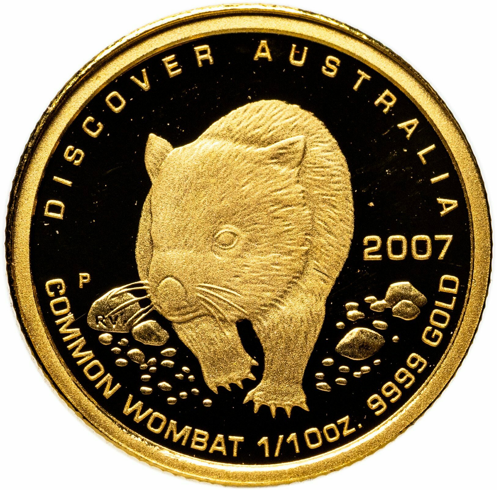 Австралия 15 долларов 2007 Proof "Откройте для себя Австралию - Обыкновенный вомбат", Золото 999