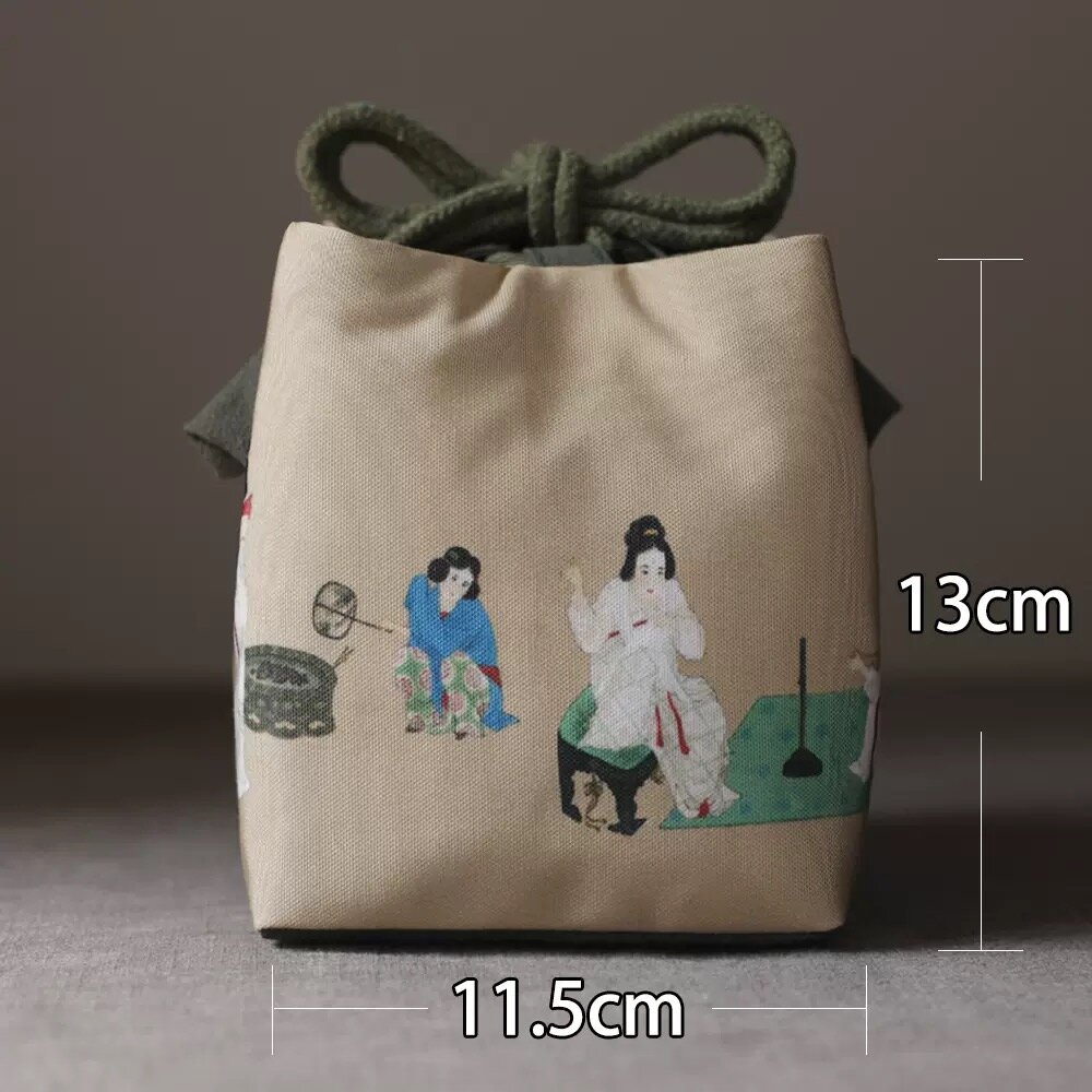 Сумка для хранения Винтажная тканевая сумка для хранения, трехмерная, квадратная, эко-материал