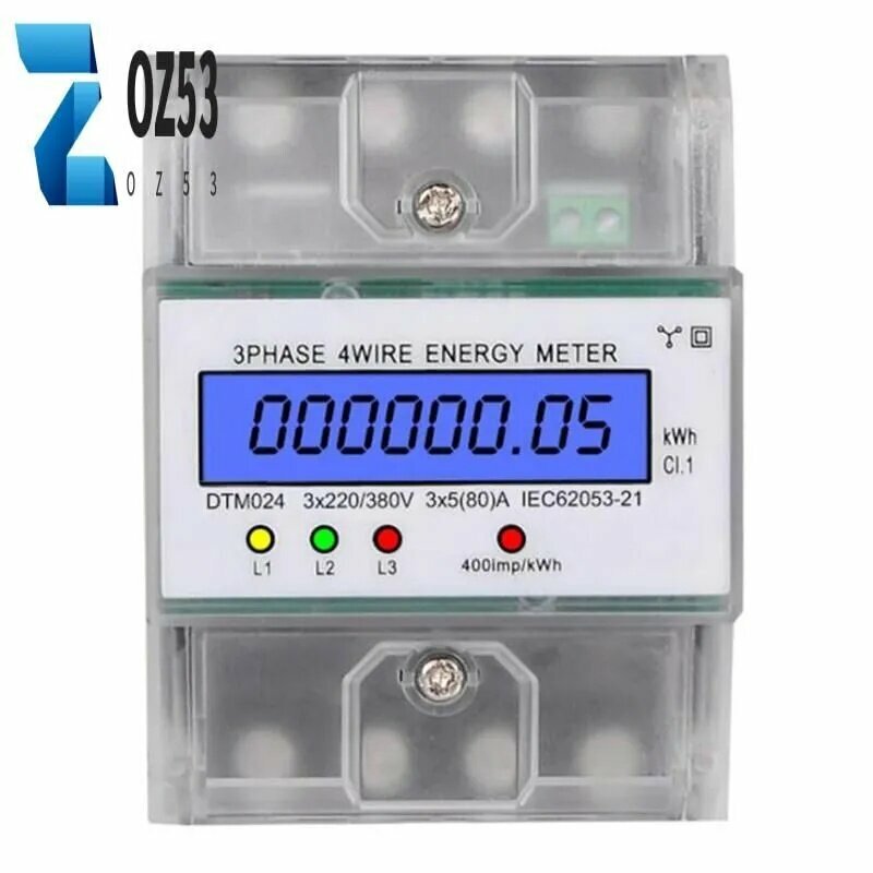 (I H E Y) 3-фазный 4-проводный счетчик энергии 220 / 380V 5-80A Потребление KWh метр Установка на DIN-рейку Цифровой измеритель мощности