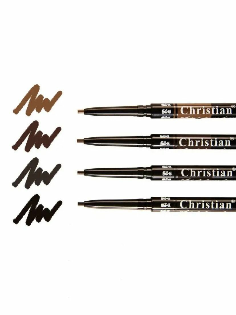 Карандаш для бровей автоматический Christian 01 светло -коричневый с щеточкой