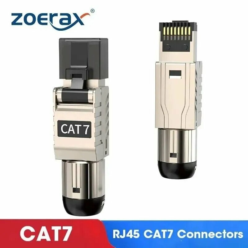 ZoeRax Коннекторы rj45 cat 6a cat7, rj45 коннектор с самозажимным механизмом для ручной работы с витой парой STP/UTP