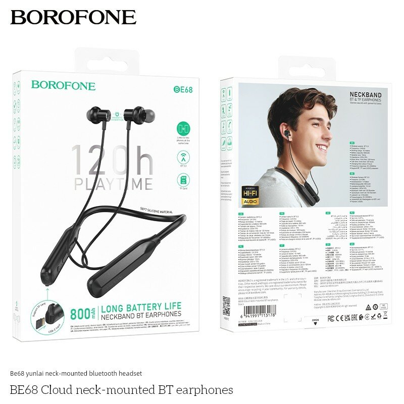 Беспроводные наушники BOROFONE BE72 для спорта и игр, высококачественные новые Bluetooth-наушники для бега для мужчин и