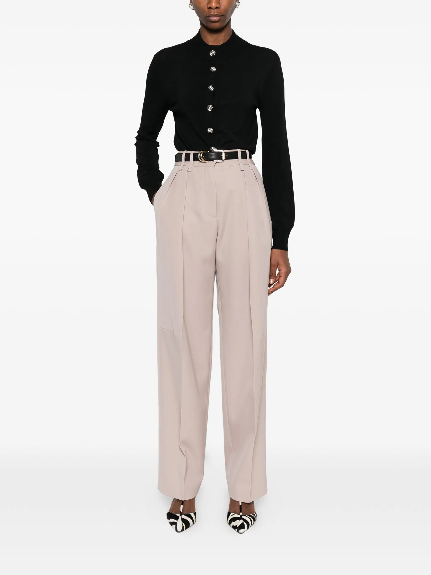 Брюки Jil Sander Pleated trousers, размер 42, розовый — фото 1