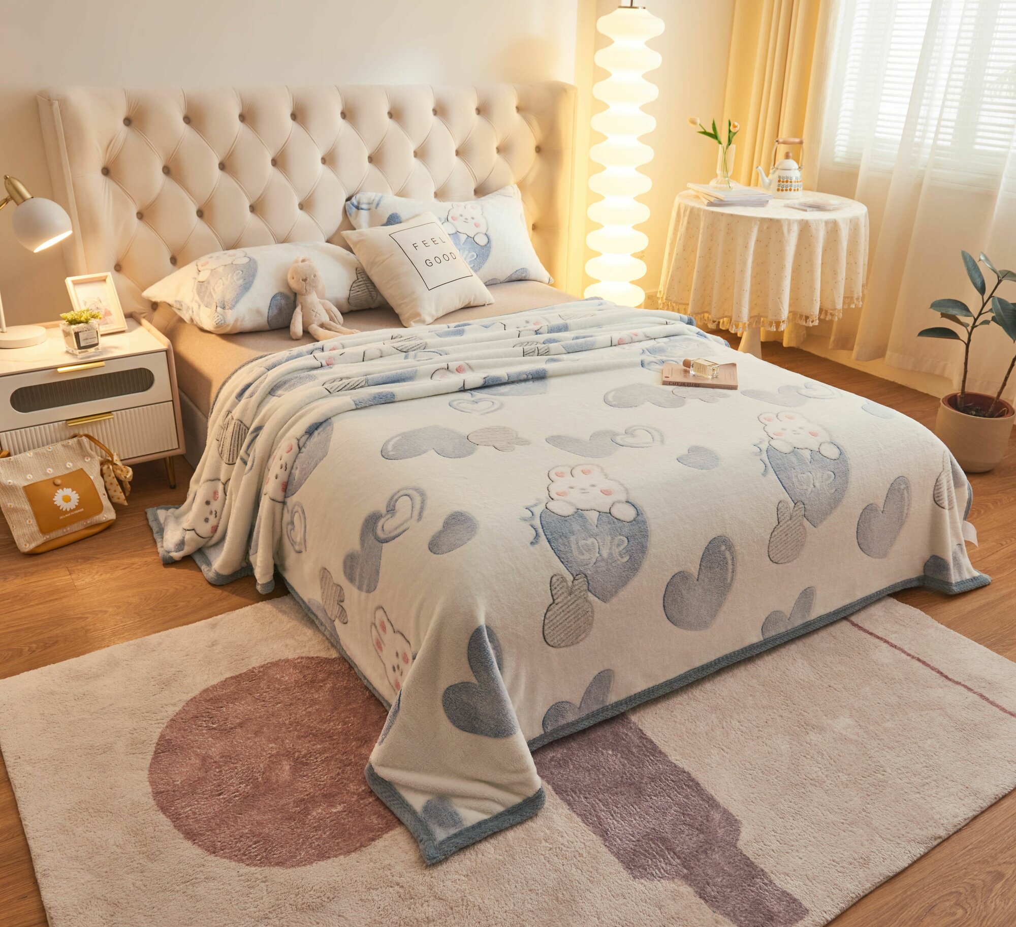 Плед на диван 200x230 и кровать пушистый одеяло всесезонное