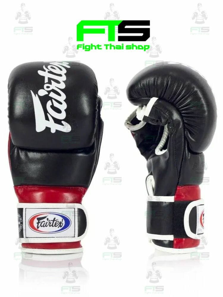 Перчатки для единоборств MMA Fairtex черные/красные размер L FGV18