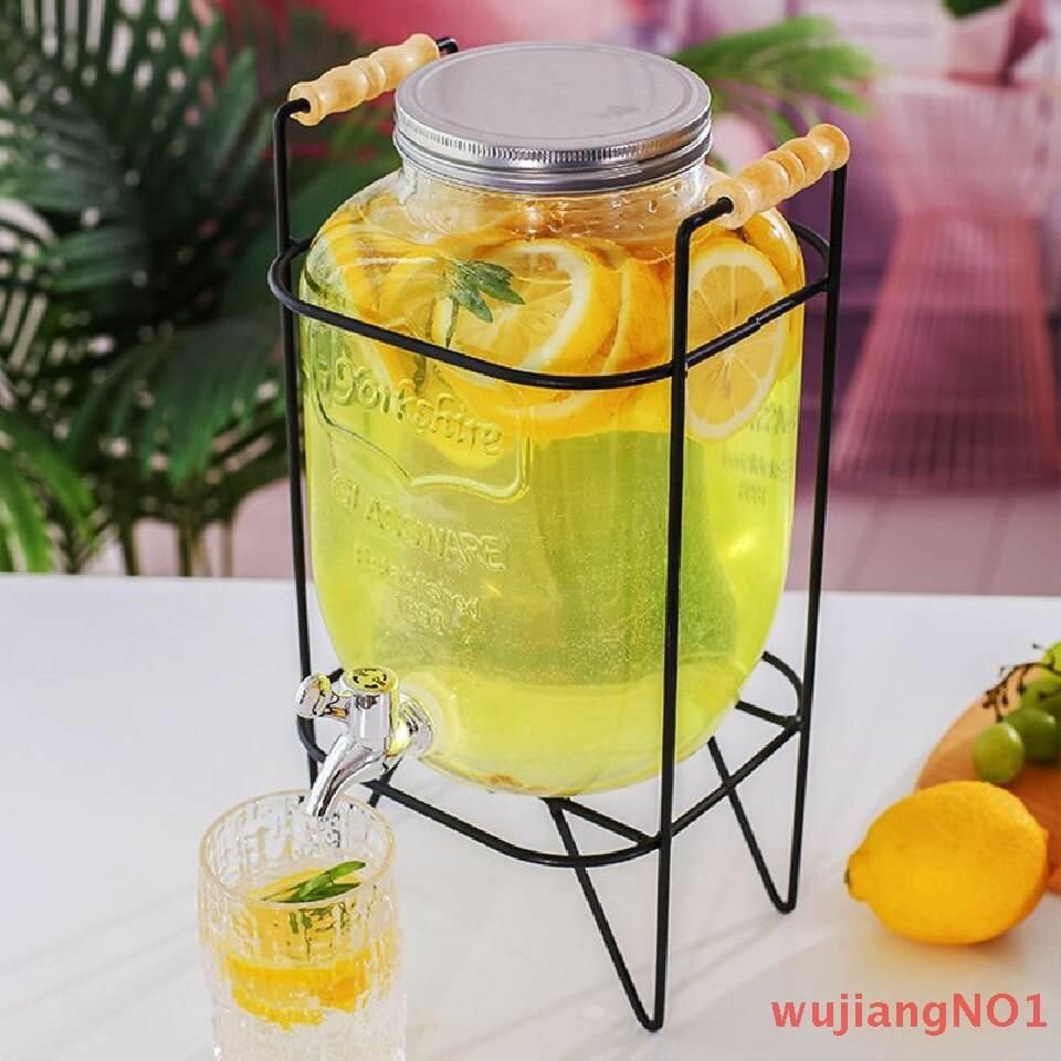 Лимонадник с краном 3 литра/ Банка / банка для лимонада, для чайного гриба, сока, фруктовой воды, коллекция Философия стекла 3л, Подарочный стеклянный wwj