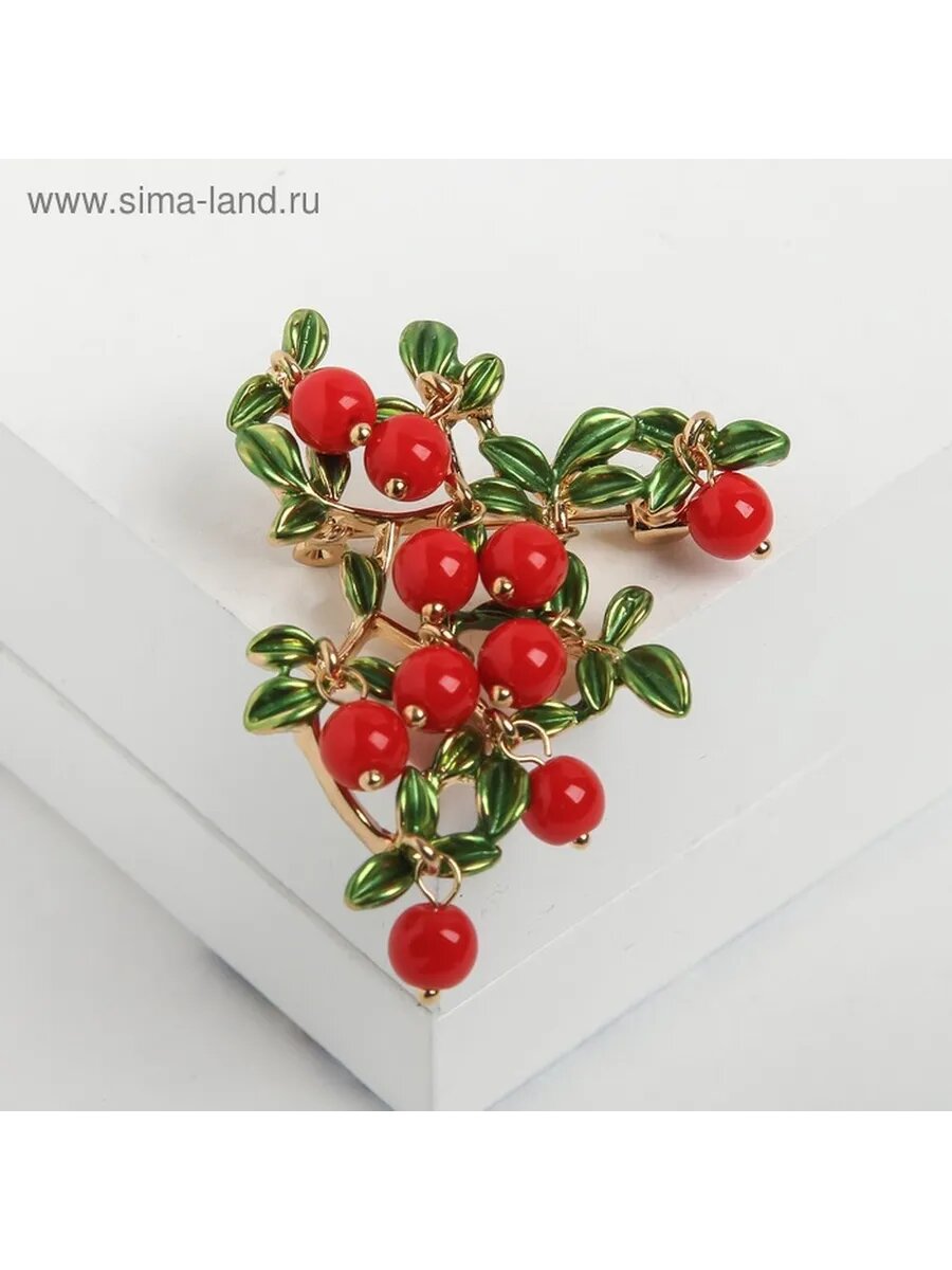 Брошь, искусственный камень, эмаль