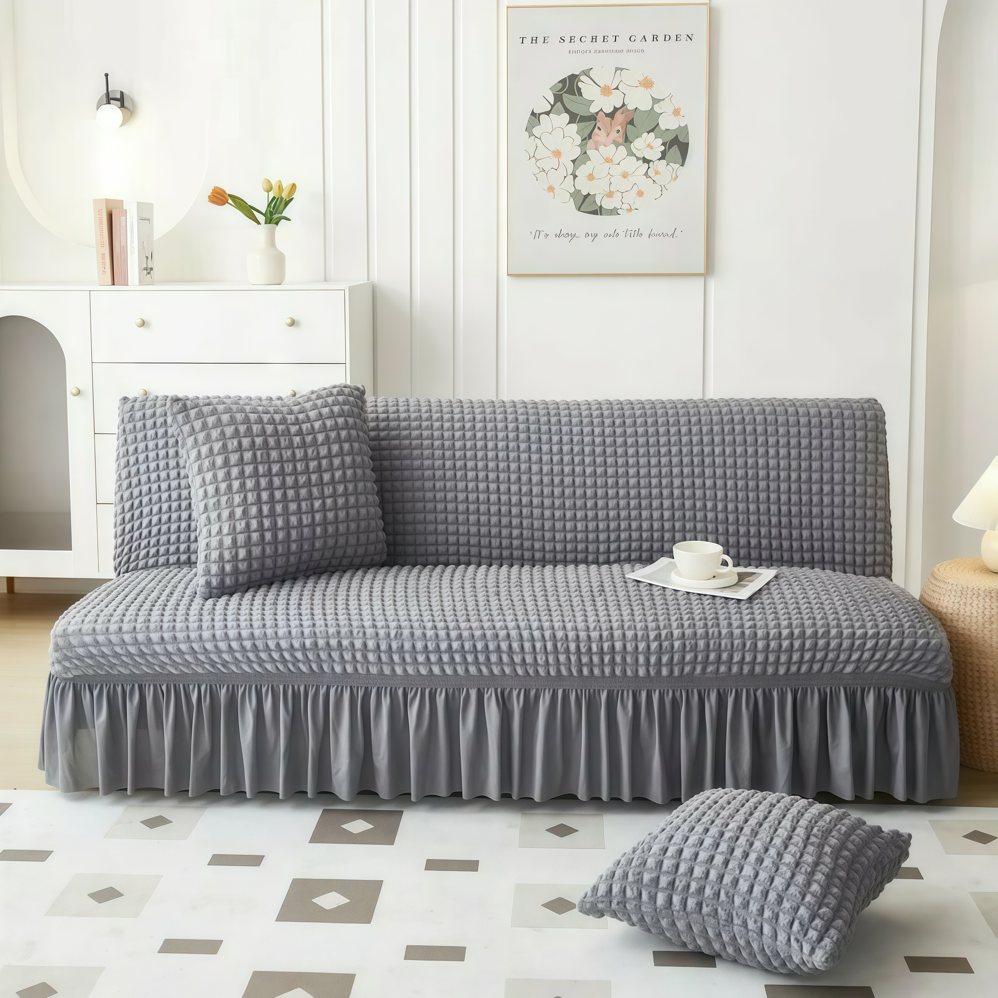 Чехол на мебель для дивана без подлокотников, Рост (без подлокотников) 190-220 см