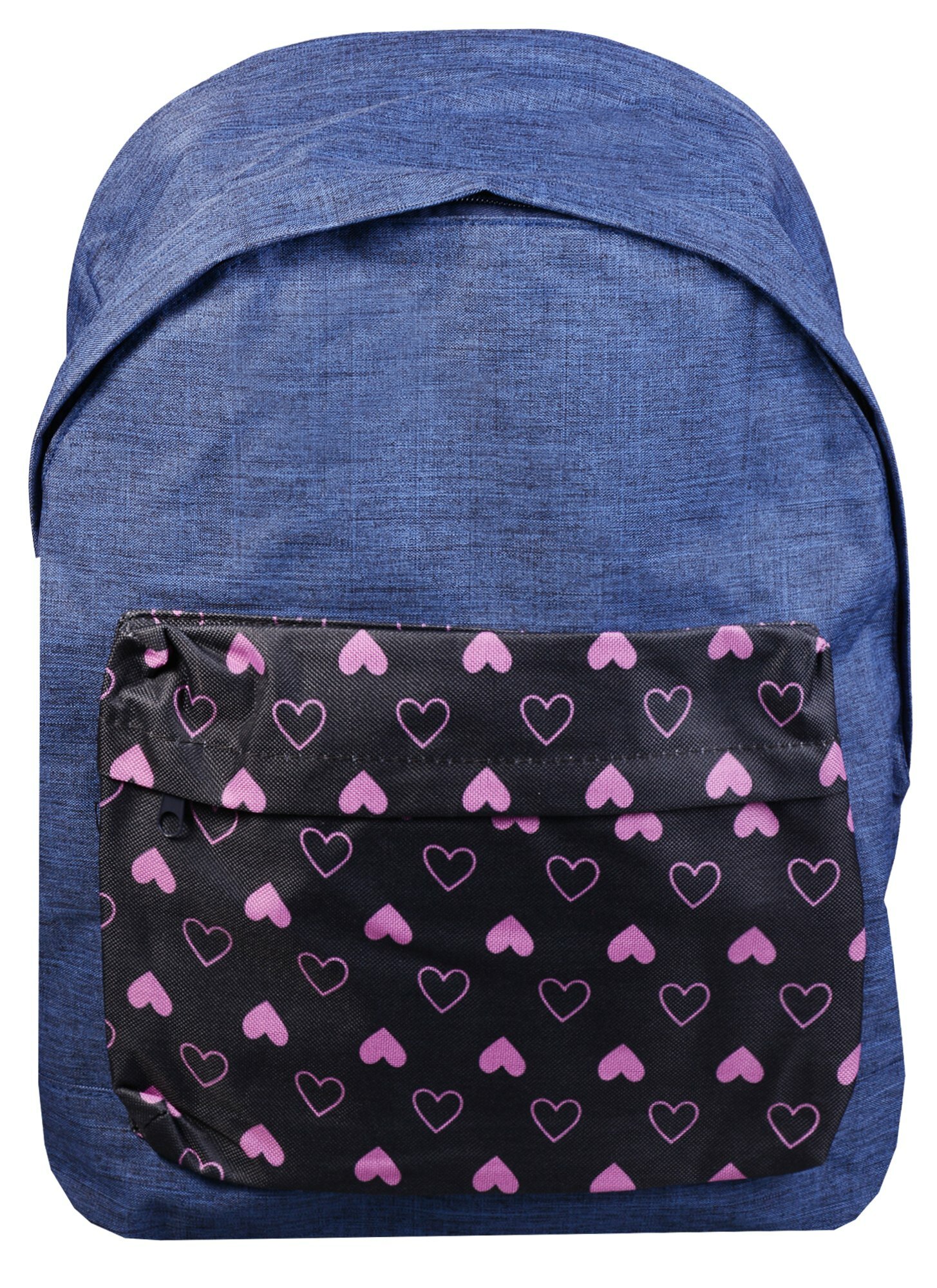 Рюкзак школьный "Серо-синий с сердечками"
