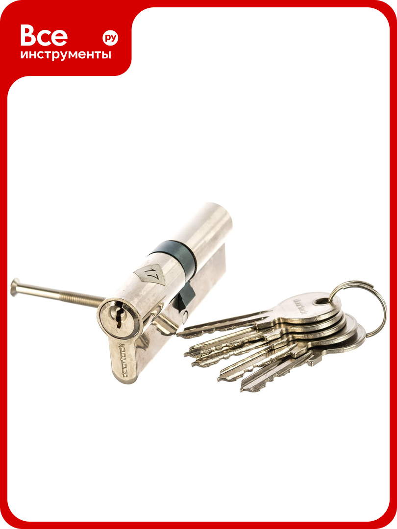 Цилиндр DOORLOCK V 2200Z N серия Variant, никелированный, 40x40 мм, 5 ключей 79003