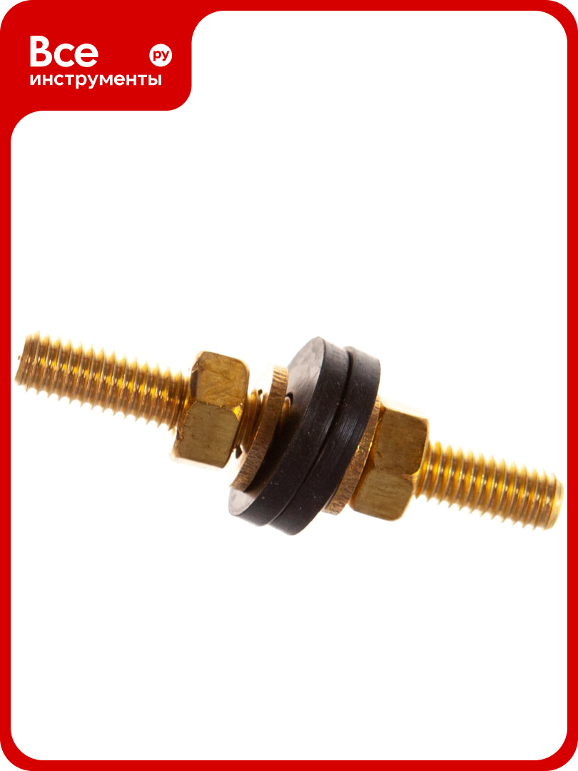 Крепеж для бачка Tech-Krep шпилька латунная с гайками для унитаза М6- пакет 137001