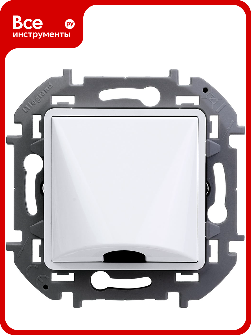 Вывод кабеля Legrand с зажимом для крепления - INSPIRIA - белый 673890