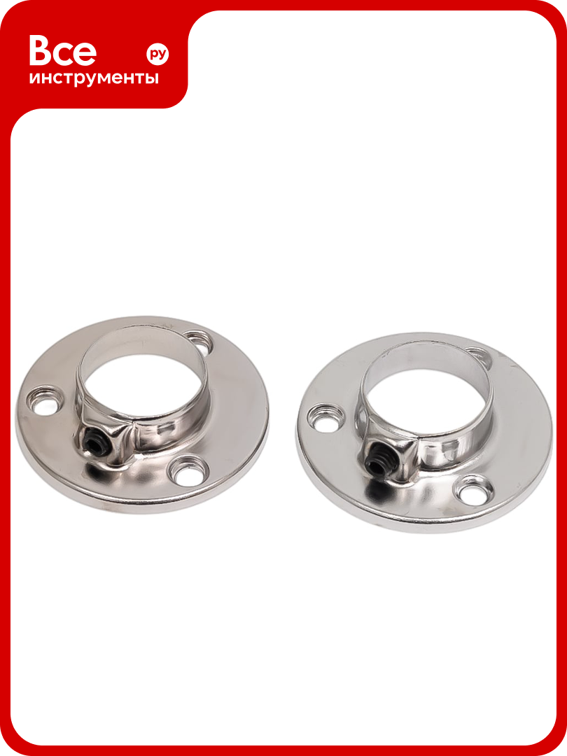 Держатель трубы европартнер из стали с хромированным покрытием, однотрубный, совместим с трубами диаметром